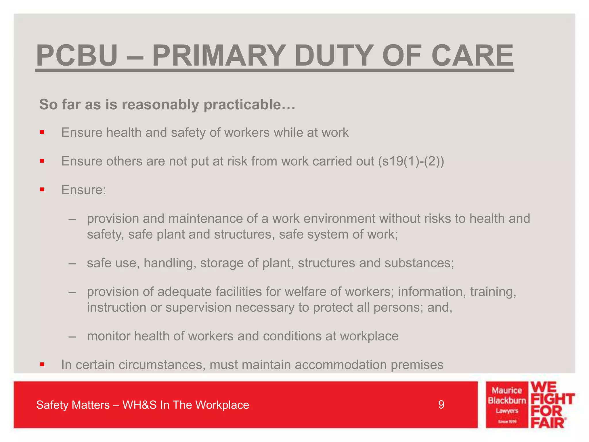 Safety Matters - OH&S in the Workplace | PPTX