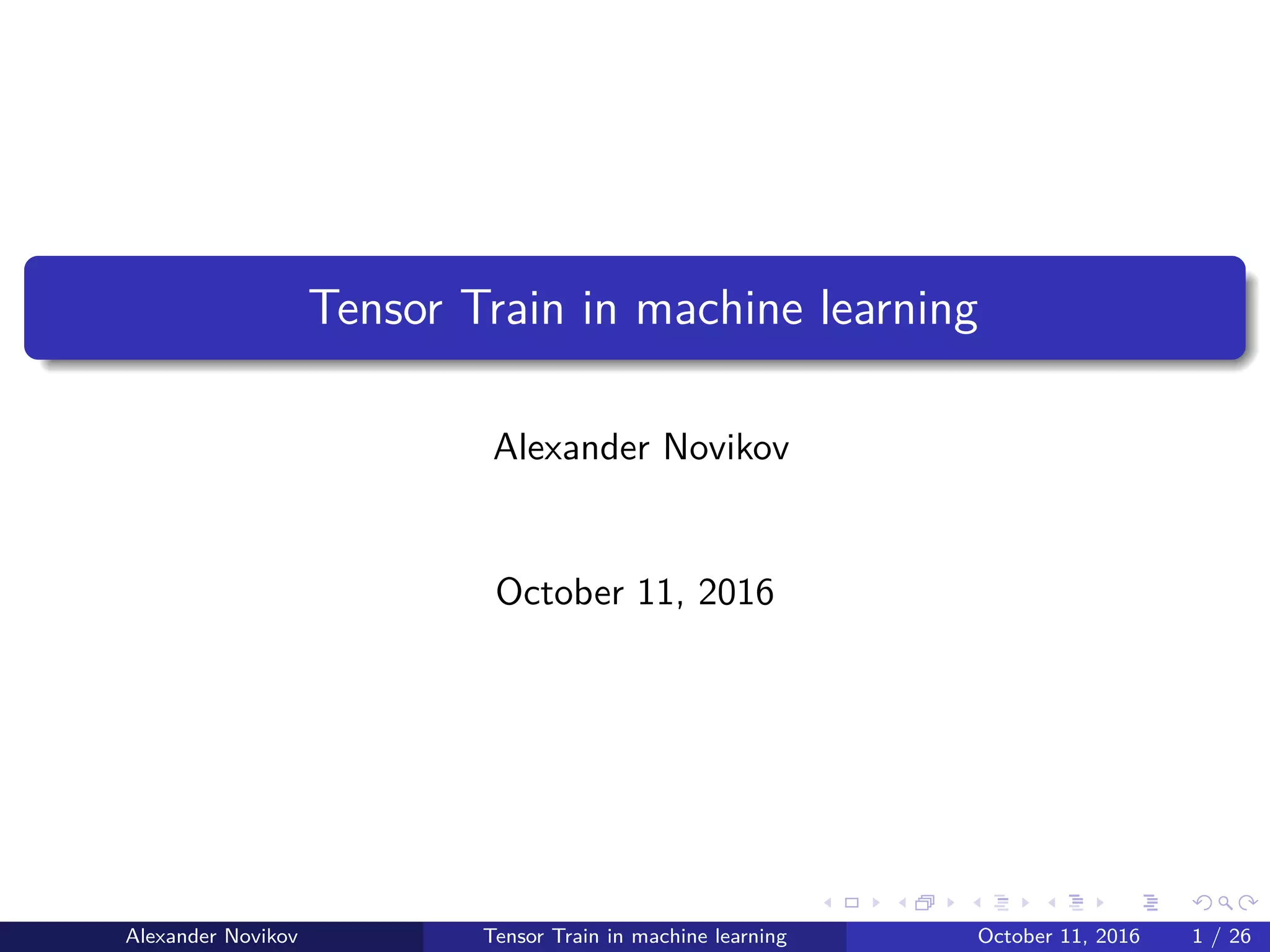 Tensor Train decomposition in machine learning | PDF