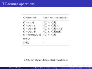 Tensor Train decomposition in machine learning | PDF | Technology & Computing