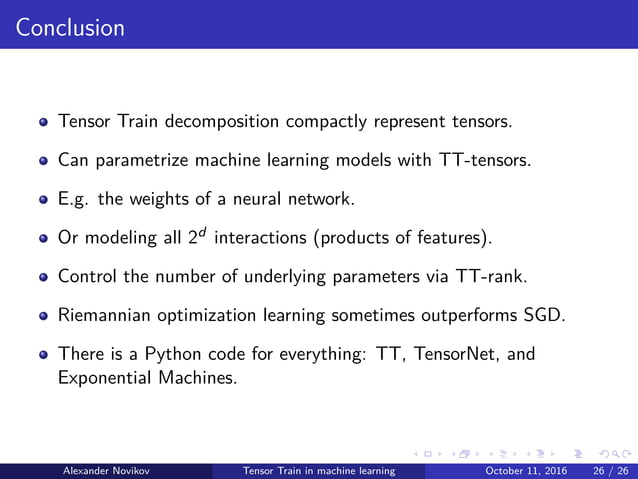 Tensor Train decomposition in machine learning | PDF | Technology & Computing
