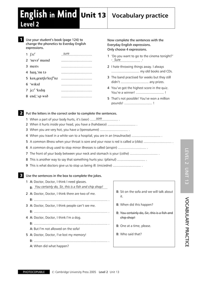 Vocabulario Unidad 13 | PDF