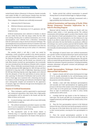 Artificial Insemination and its Importance in Marine Crustaceans: A ...