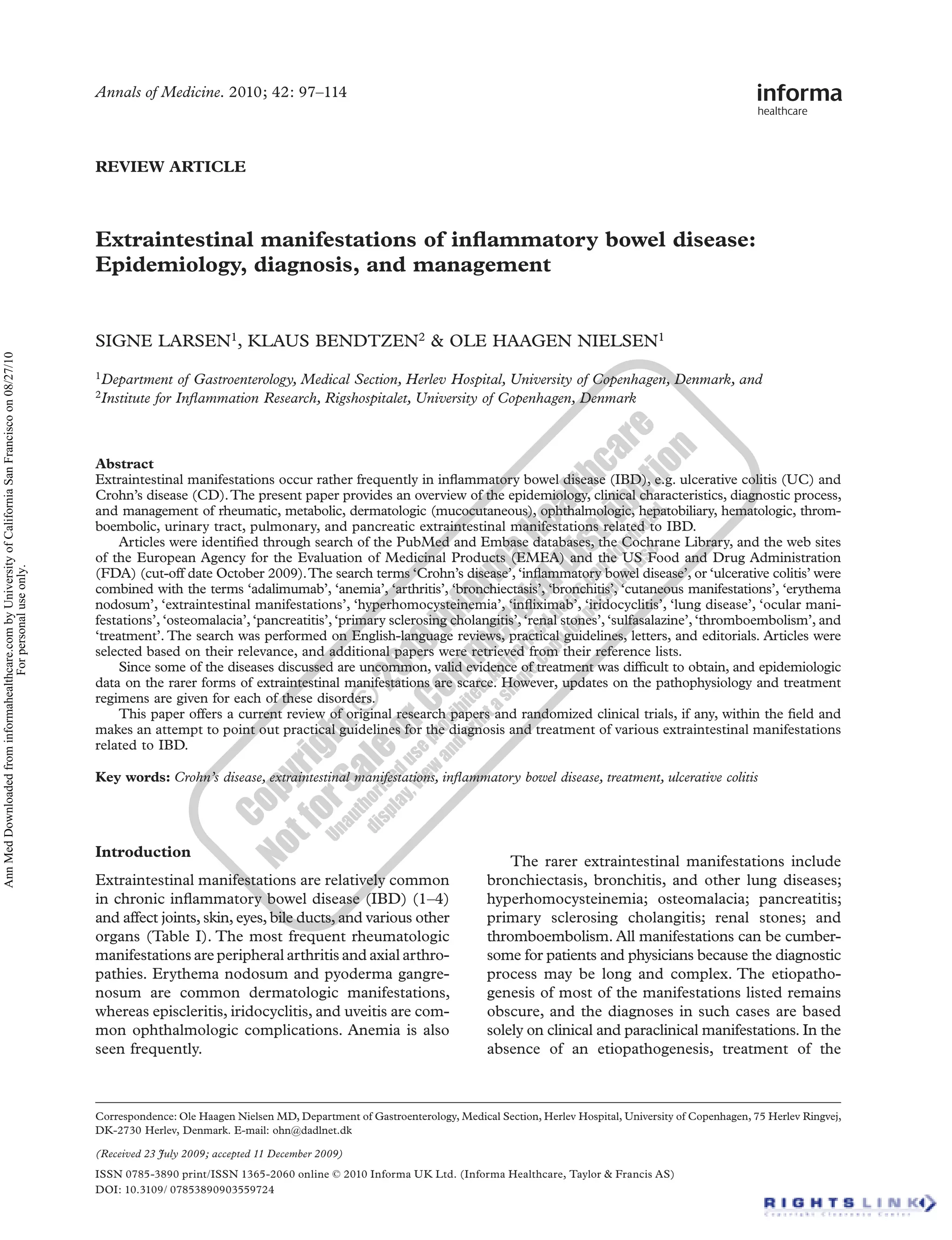 Eimibd - Extraintestinal manifestations of inflammatory bowel desease ...