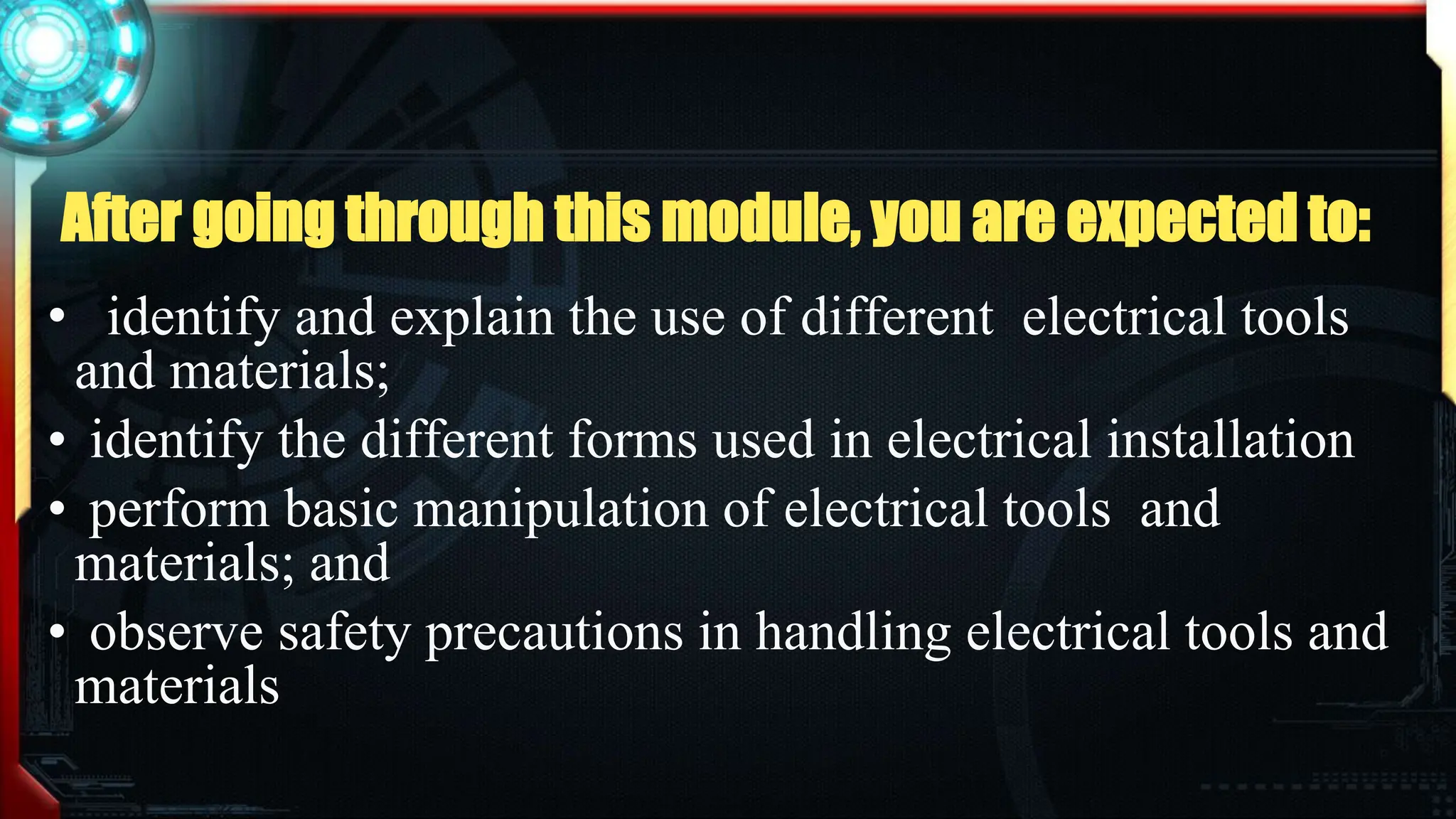 electrical tools and equipment - Grade 8 exploratory | PPTX