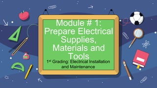 Electrical Installation and Maintenance module 1 | PPTX