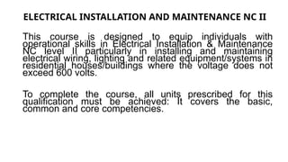 Electrical Installation and Maintenanace NC II Presentation | PPTX
