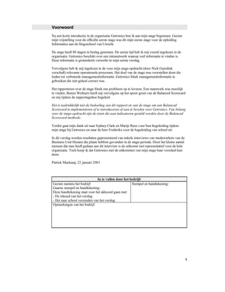 Managementinformatie en de Balanced Scorecard bij Getronics | PDF