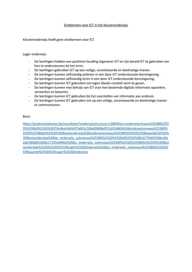 Eindtermen voor ICT in het kleuteronderwijs.docx