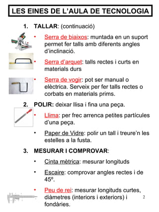 Eines de l'aula de tecnologies | PDF