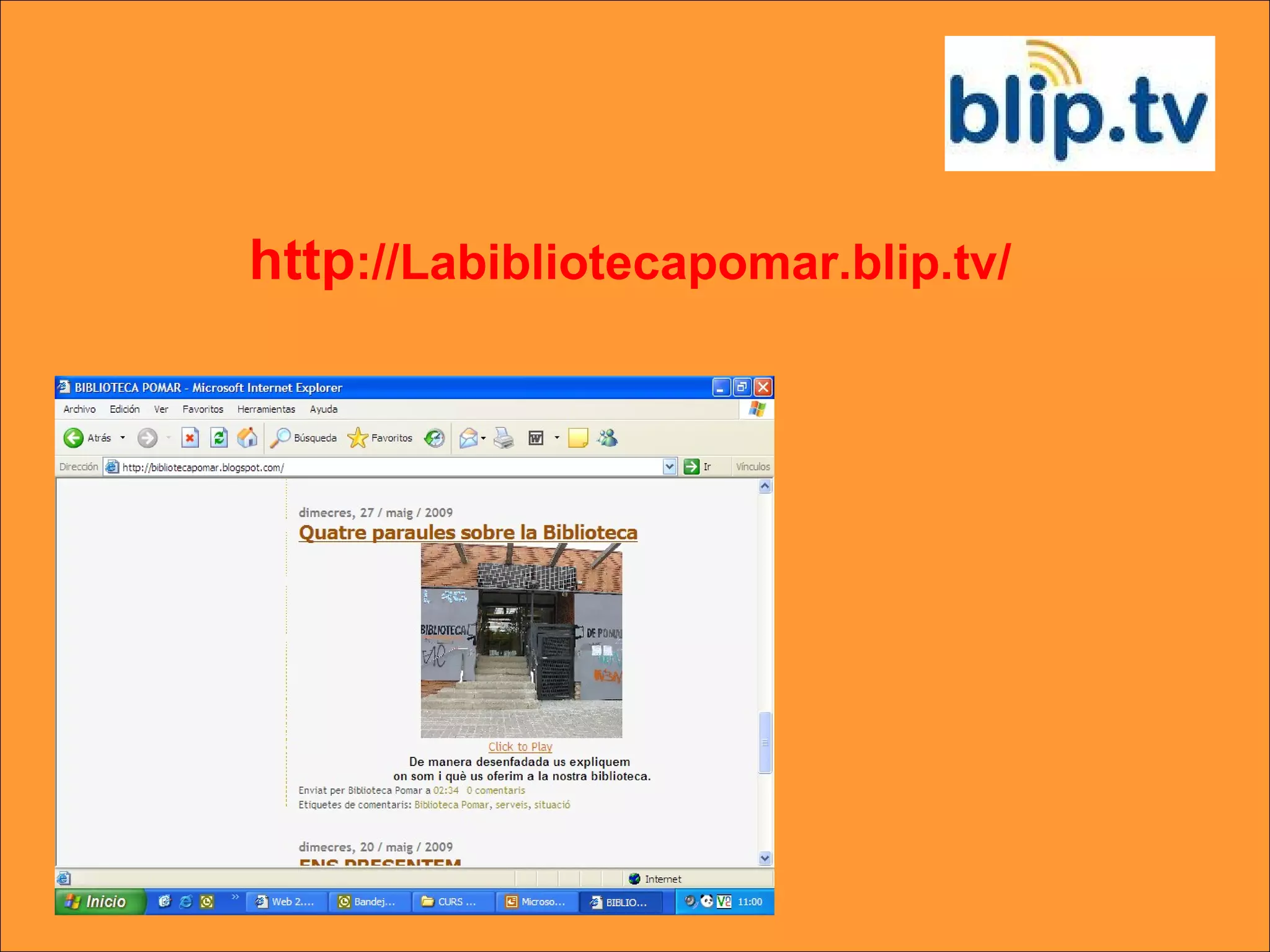 Eines 2.0 a la Biblioteca Pomar | PPT