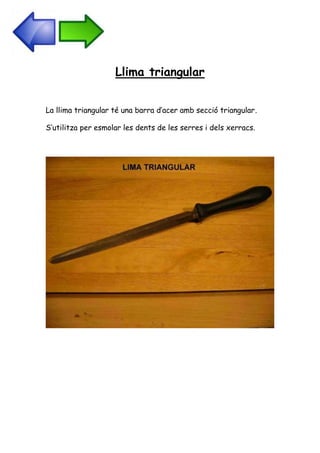 Eines de desbastar, ajustar i polir | DOCX