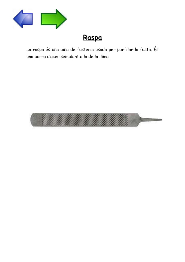 Eines de desbastar, ajustar i polir | DOCX