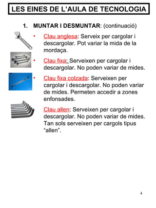 Eines de l'aula de tecnologies | PDF