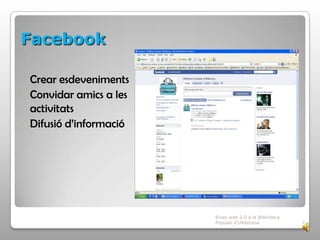 Eines Web 2 a la Biblioteca Popular d'Ulldecona | PPTX
