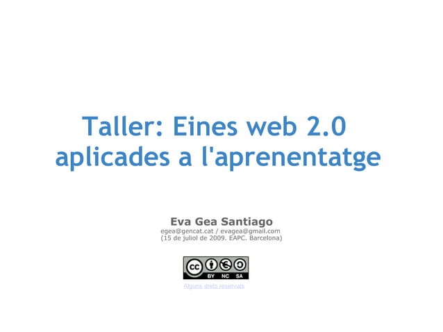 Eines Web 2.0 aplicades a l'aprenentatge | PPT