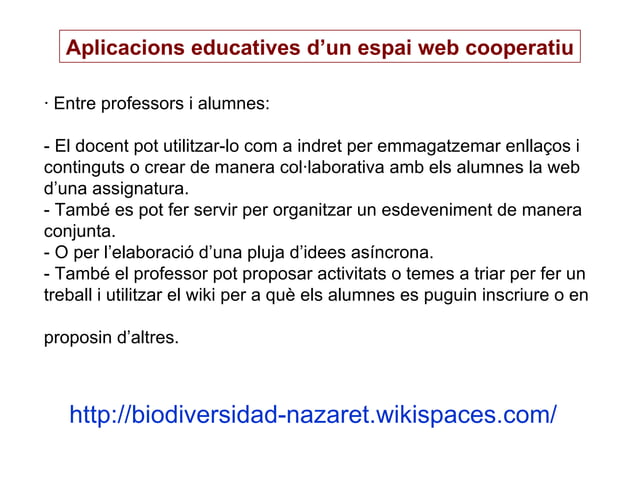 Eines web 20 i el treball cooperatiu a classe | PPT