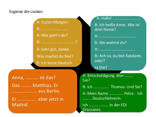 A1 Einheit 1 Übungen