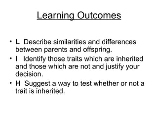 All About Inheritance And Selection | PPT