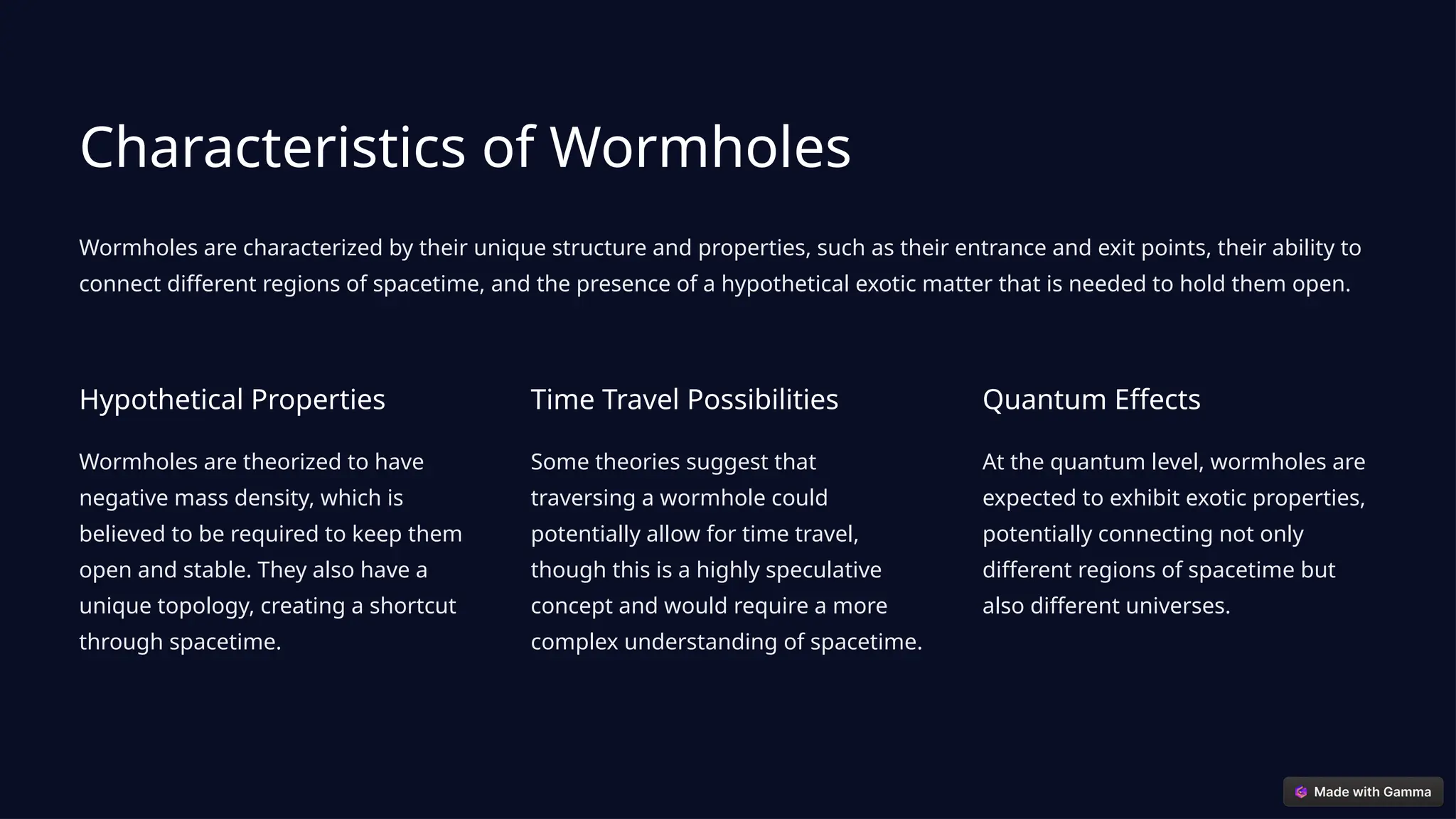 Einstein-Rosen-Bridge, Wormholes and time travel possibilities | PPTX
