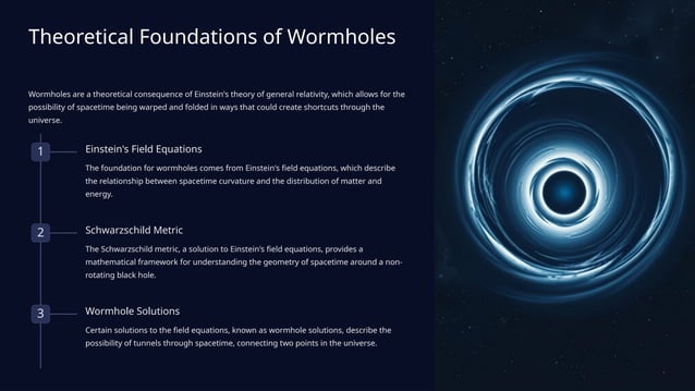 Einstein-Rosen-Bridge, Wormholes and time travel possibilities | PPTX | Physics | Science