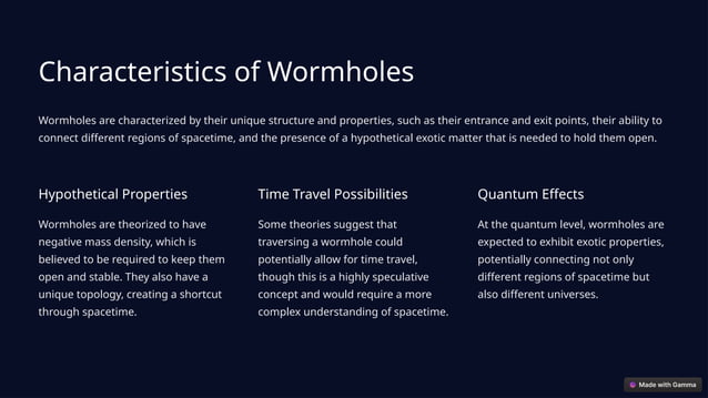 Einstein-Rosen-Bridge, Wormholes and time travel possibilities | PPTX ...