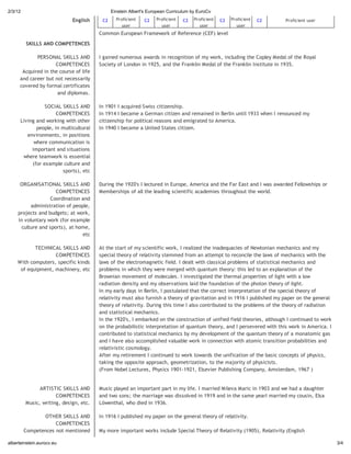 Einstein albert's european curriculum by euro cv | PDF | Physics | Science