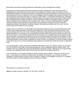 Einstein and newton compared(1) | PDF