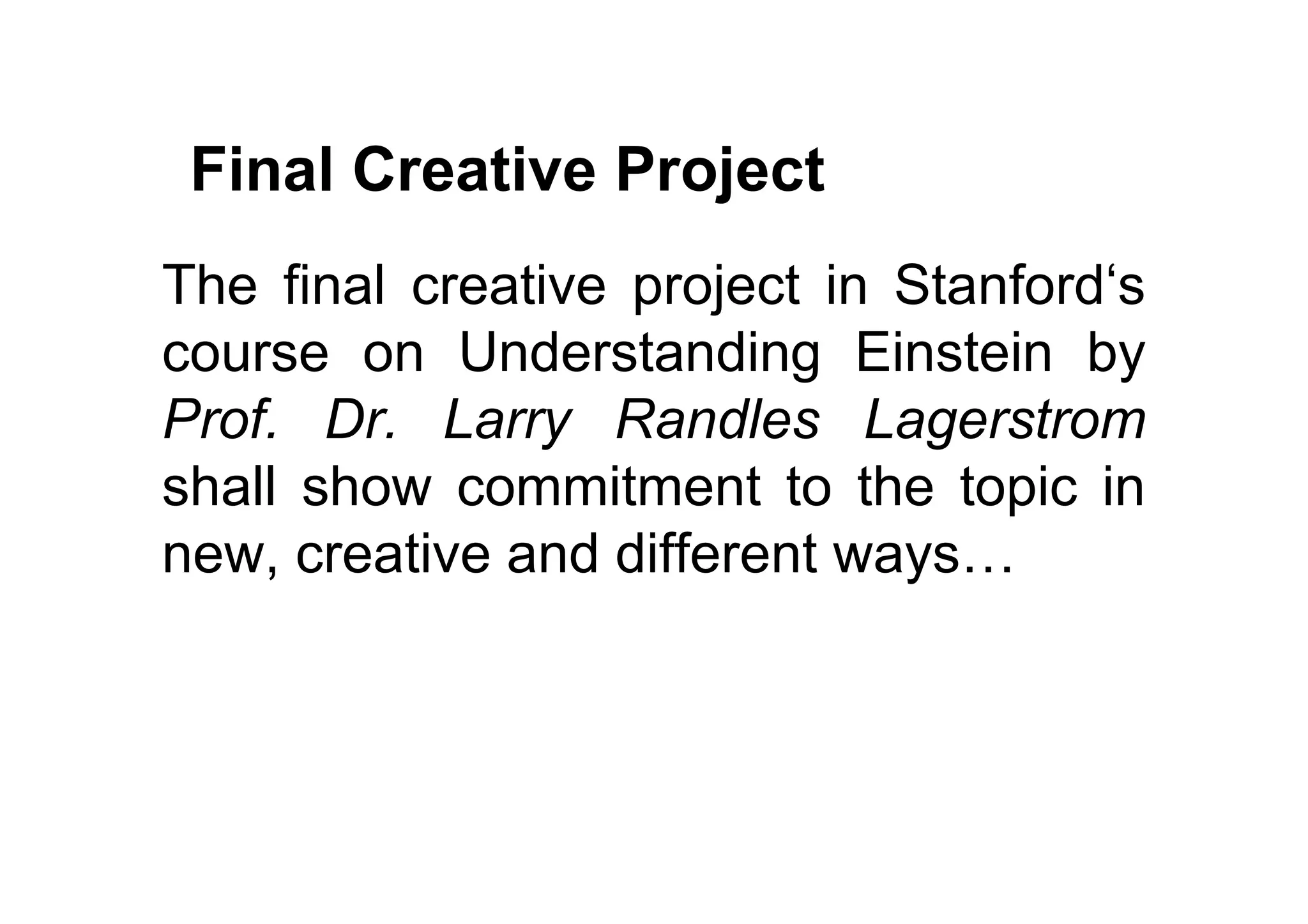 Einstein: The Special Theory of Relativity - final creative project | PDF