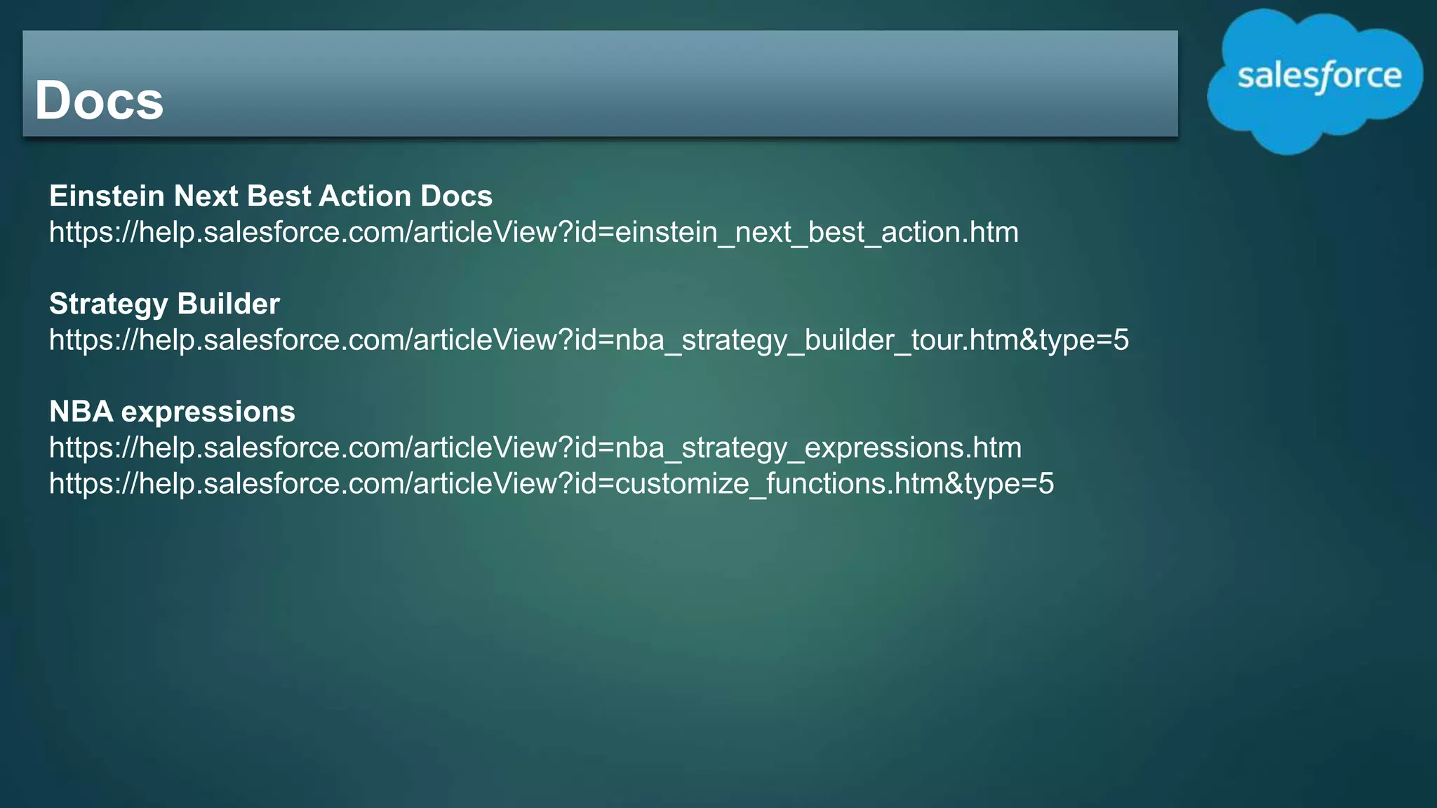 Einstein Next Best Action (NBA) | PPTX