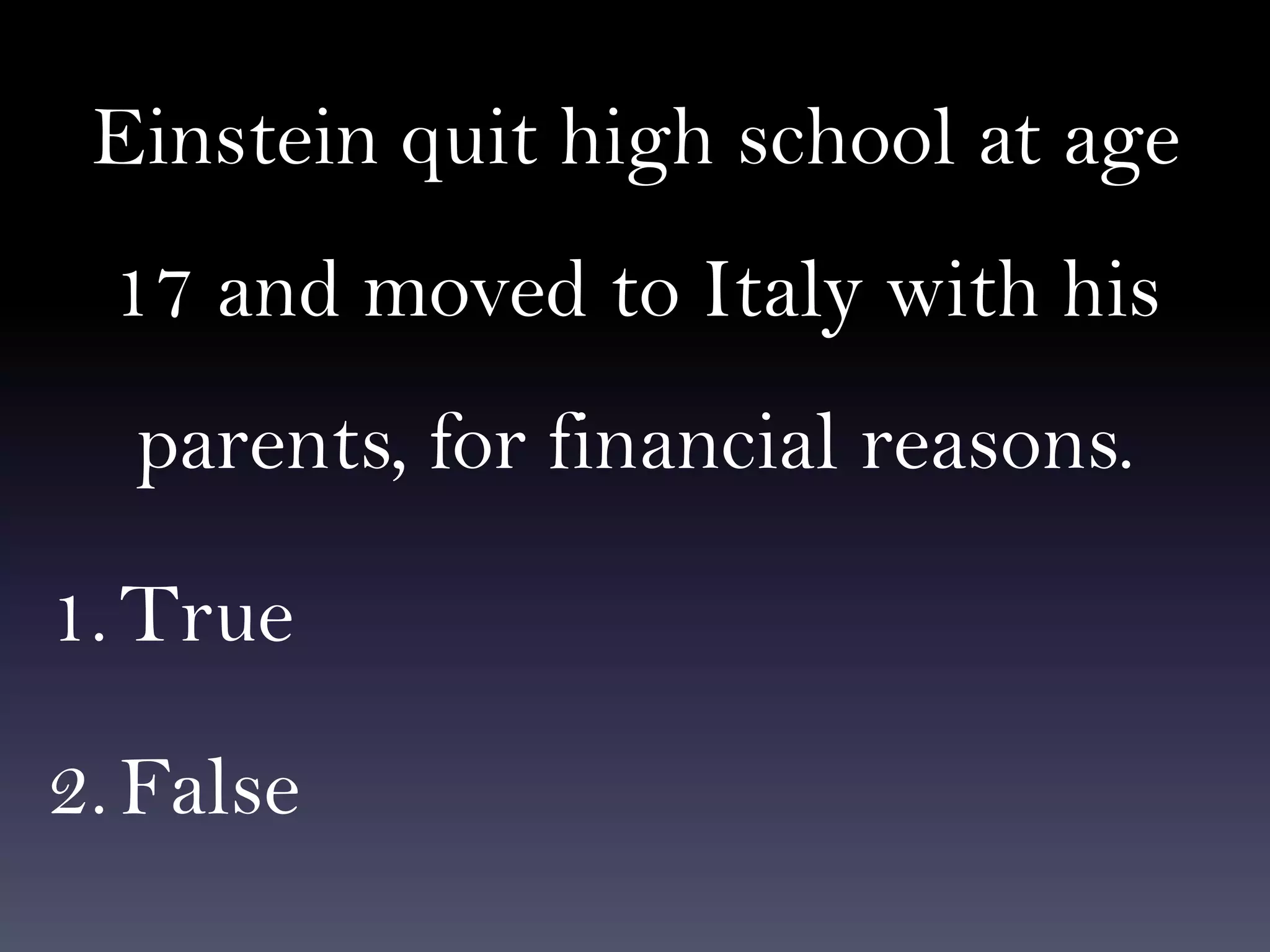 Einstein Quiz for Turning Point | PPT