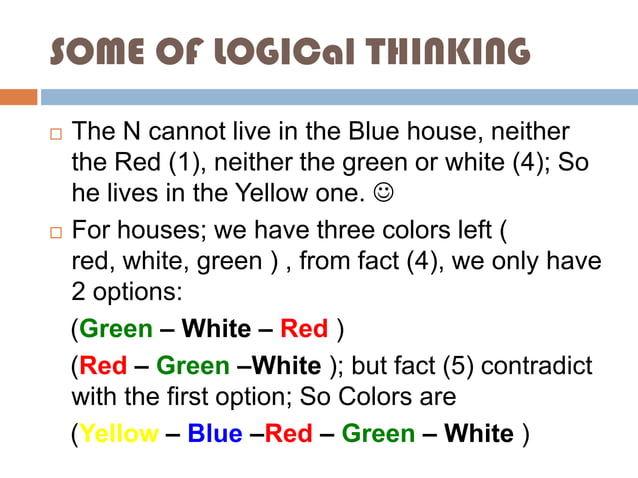 Einstein riddle solution | PPT
