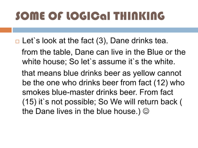 Einstein riddle solution | PPT