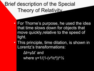 Einstein theory of time travel | PPT