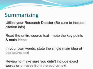 Integrating Source Material | PPTX