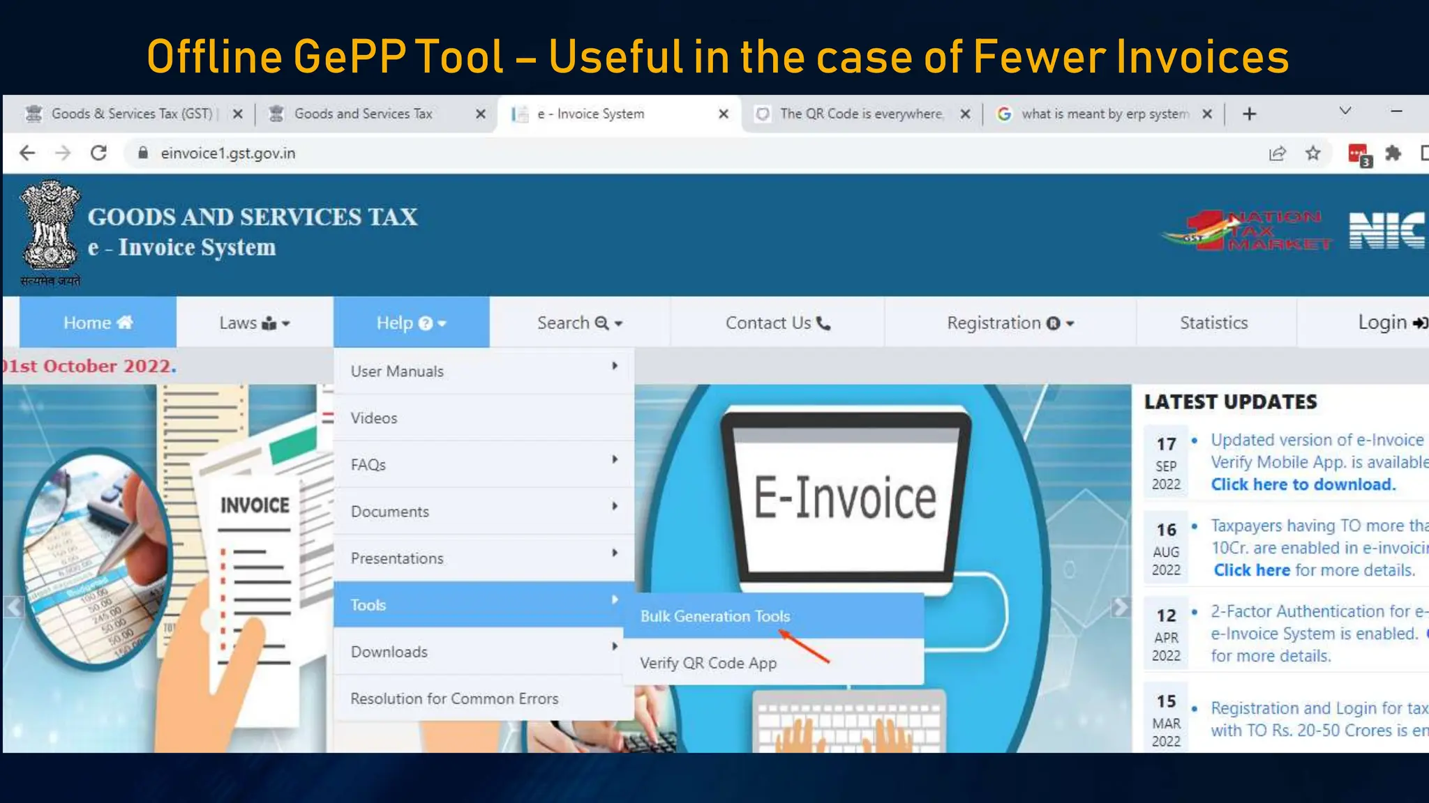 E-Invoice under GST - How to enroll and use various tools to generate E ...