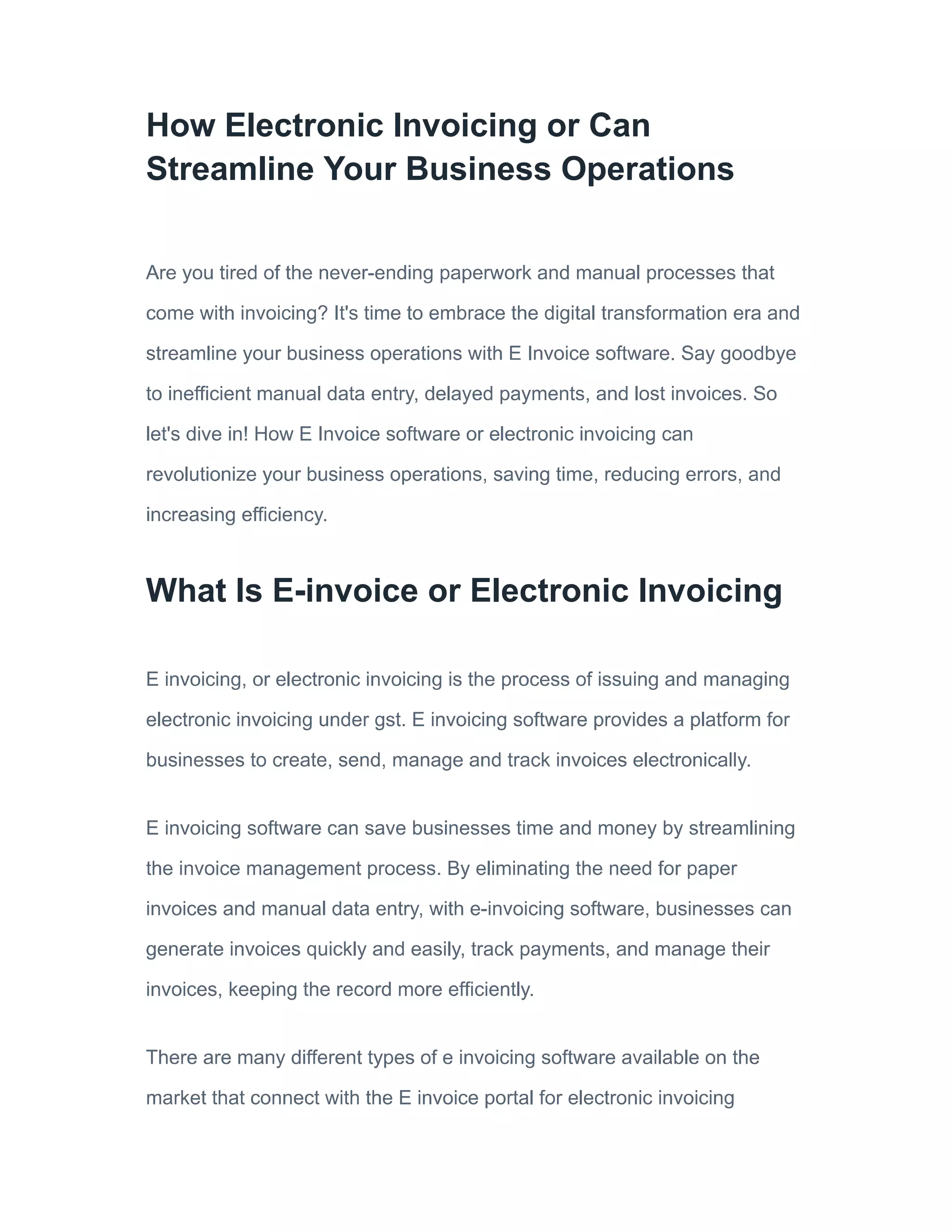 E Invoicing Pdf