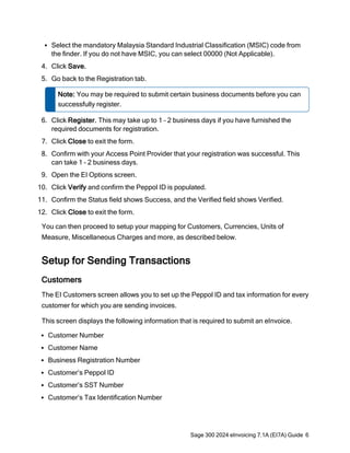 eInvoicing 7.1A (EI7A) Guide for sage ACCPAC | PDF