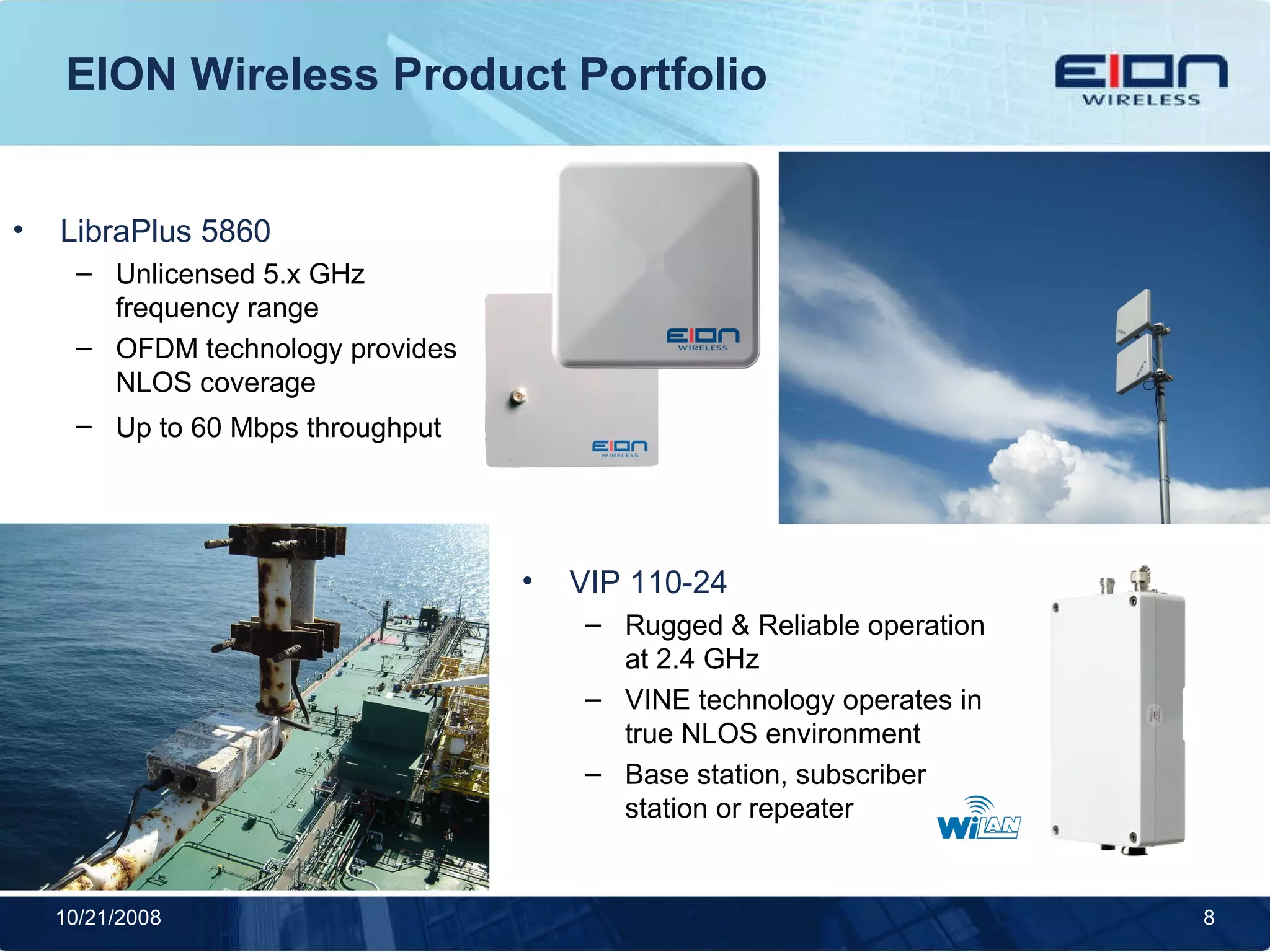 Eion Wireless Corporate Overview | PPT | Computer Networking | Computing