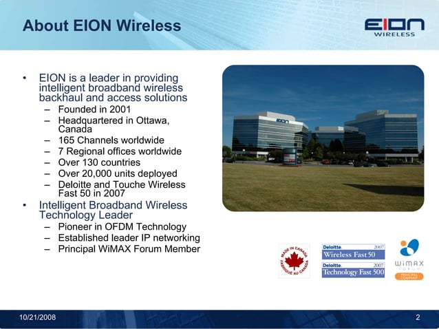 Eion Wireless Corporate Overview | PPT