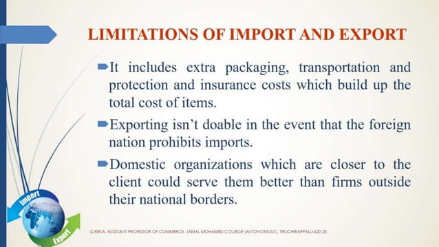 IMPORT AND EXPORT- ADVANTAGES,DISADVANTAGES AND IMPORTANCE | PPTX