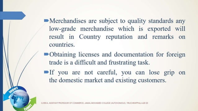 IMPORT AND EXPORT- ADVANTAGES,DISADVANTAGES AND IMPORTANCE | PPTX