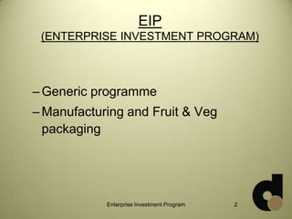 Enterprise Investment Program | PPT
