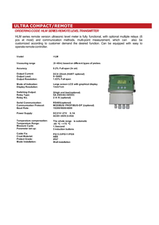 Ultrasonic Level Transmitter | PPTX
