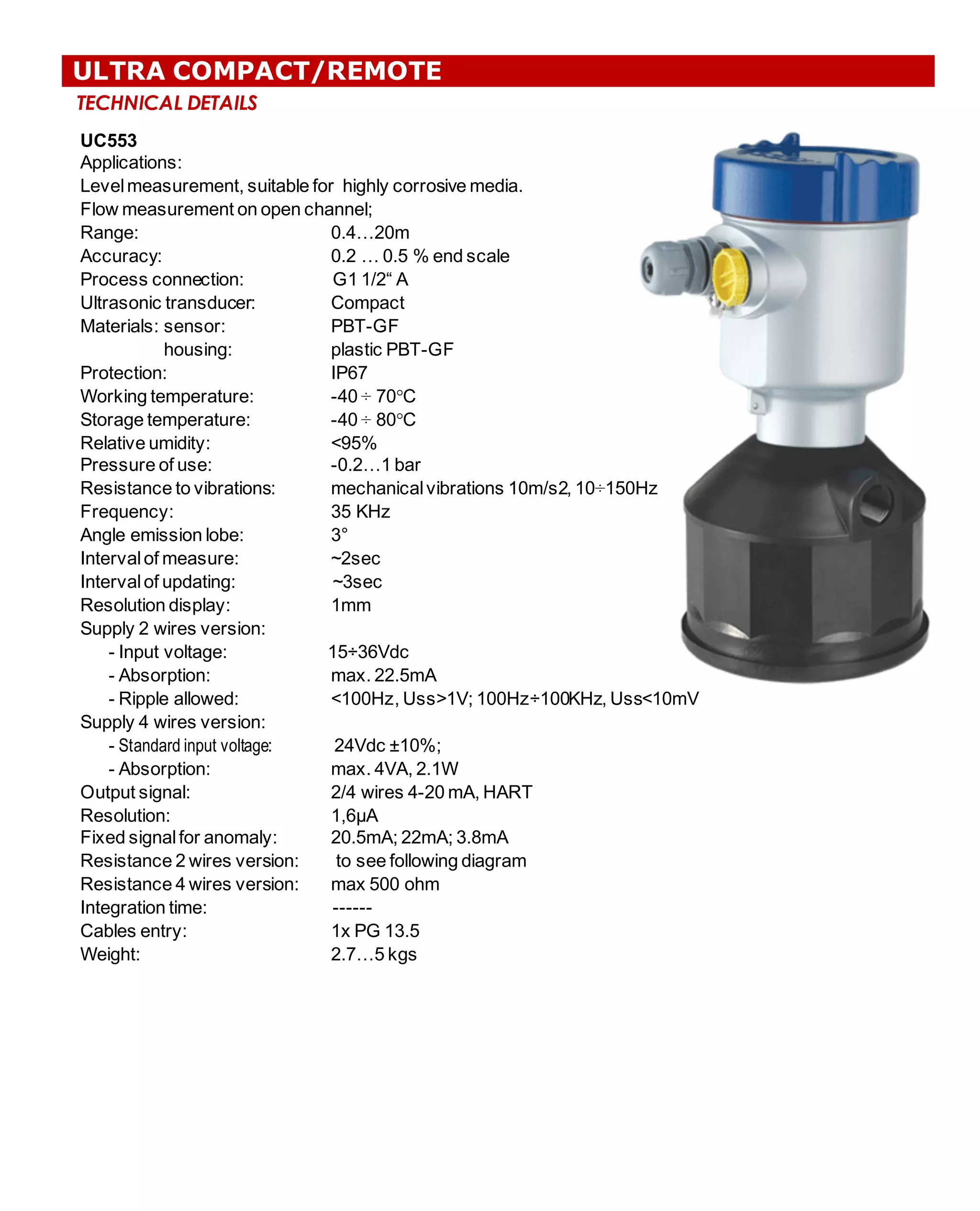 Ultrasonic Level Transmitter | PDF