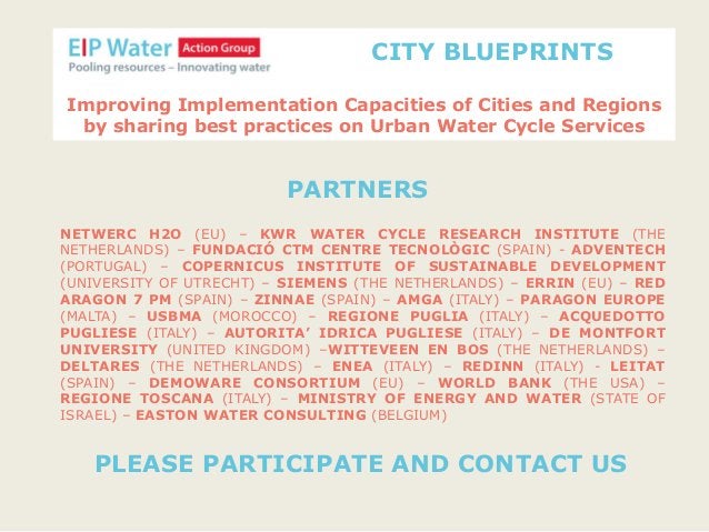 EIP Water Action Group City Blueprints September 2013 | PPT