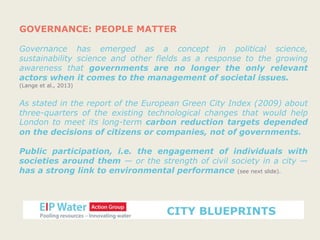 EIP Water Action Group City Blueprints September 2013 | PPT