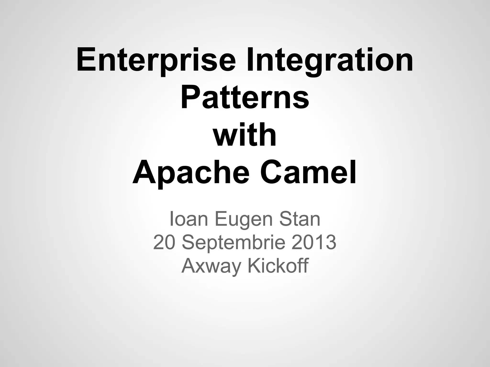 Enterprise Integration Patterns with Apache Camel | PDF