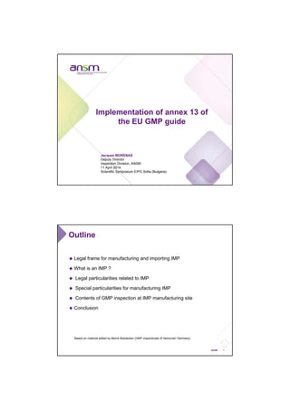 Implementation of Annex 13 of the EU GMP Guide | PDF