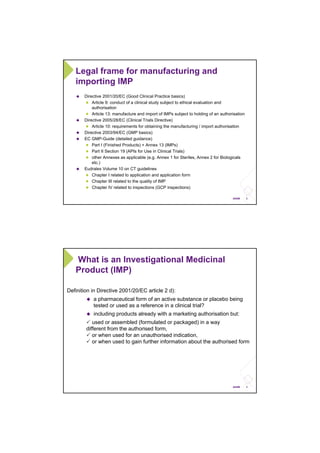 Implementation of Annex 13 of the EU GMP Guide | PDF