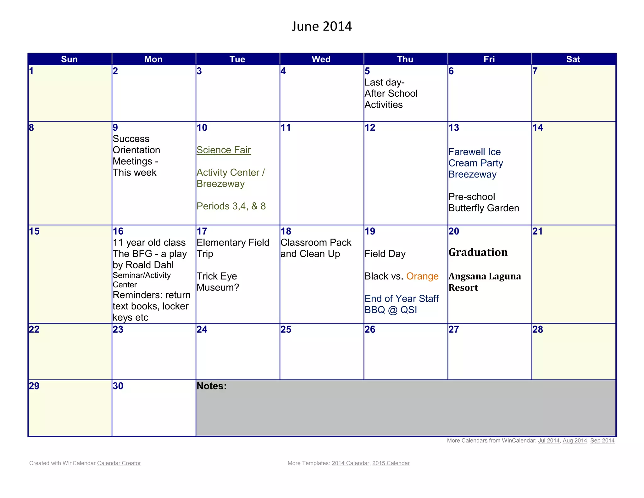June 2014 calendar | DOCX | Books and Literature